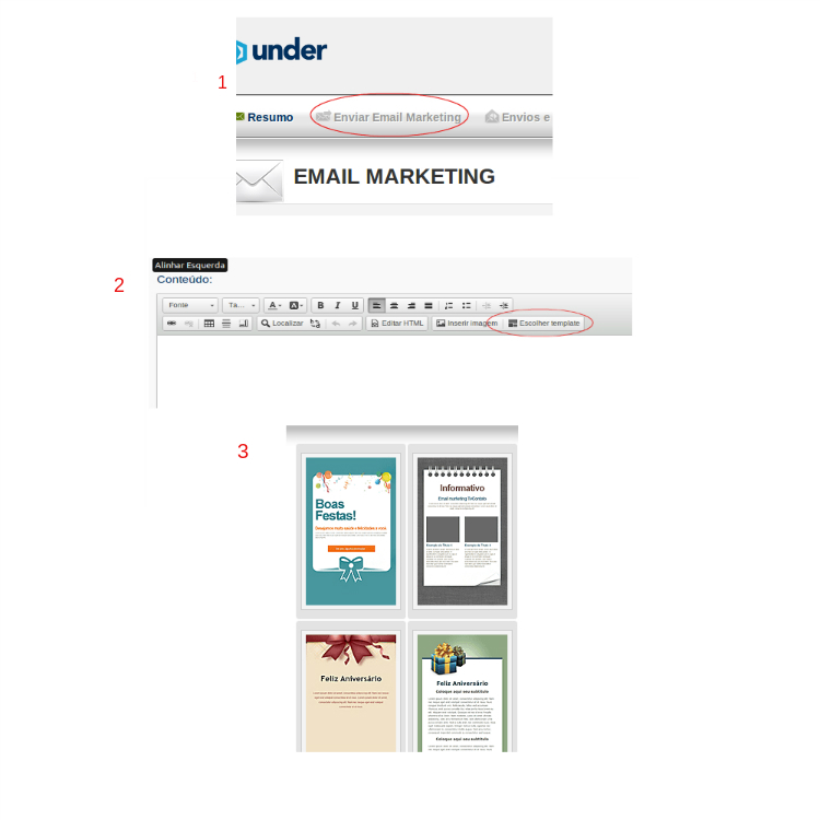 Email Marketing - Primeiros Passos - Inserir template do sistema ...